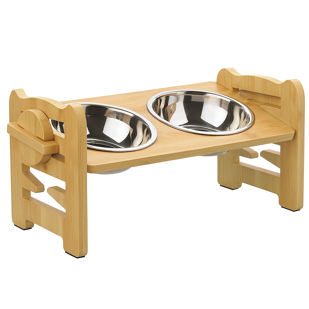 Elevated Bamboo Pet Feeder Stand – The Fur Lodge